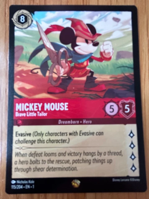 DISNEY LORCANA TCG: Legendary Card: Mickey Mouse - Brave Little Tailor EUR 1,15 - PicClick IT