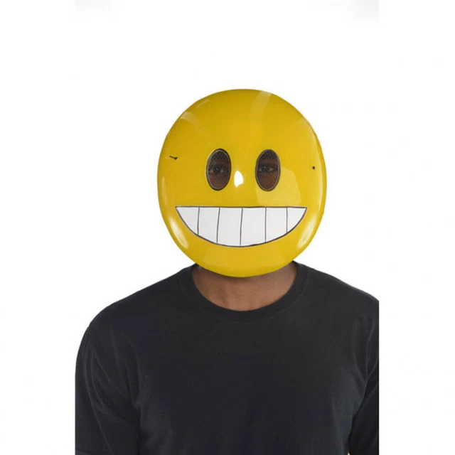 CHEESY GRIN MASK Emoji Smile Mask Emoticon Smiley Big Face Costume ...