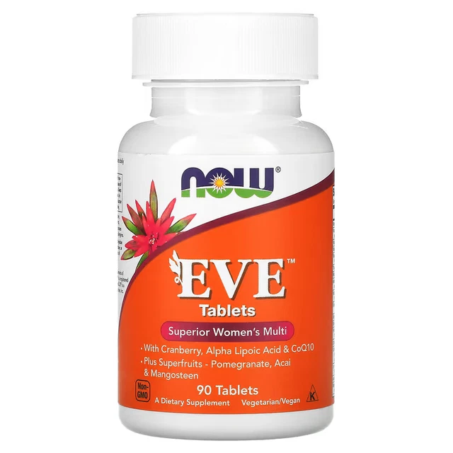 NOW FOODS EVE 90 Tablets | Superior Women's Multi-Vitamin & Mineral ...