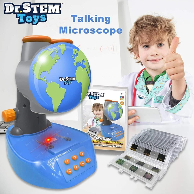 DR. STEM TOYS Talking Microscope, STEM Science Toy, Beginner Microscope ...