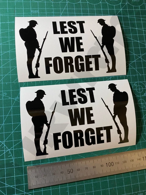 (X2) LEST WE FORGET Remembrance Day Stickers Decals Soldier 130x80mm ...