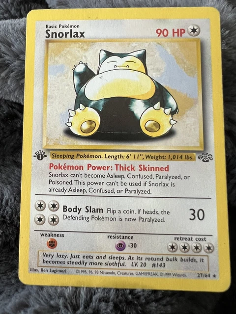 CARTE POKÉMON SNORLAX 1ère Edition Holo 1999 Jungle 11/64 Rare EUR 183 ...