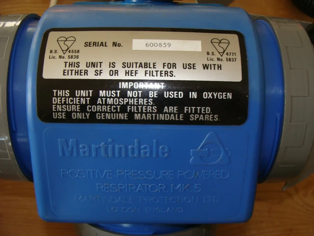 MARTINDALE POSITIVE PRESSURE Powered Respirator £100.00 - PicClick UK