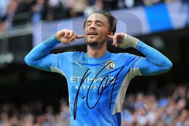 JACK GREALISH SIGNED MANCHESTER CITY Poster Printed Photo Autograph 6x4 ...