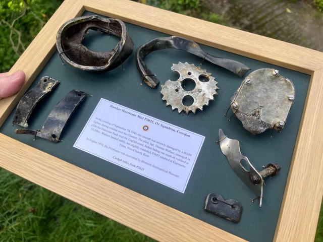 WW2 BATTLE OF Britain relic display, Hawker Hurricane P3025, 111 Sqn ...