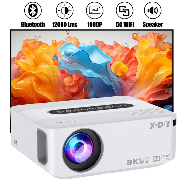 8K PROJECTOR 12000LMS 4K Full HD LED 5G WIFI & Bluetooth Home Theater ...