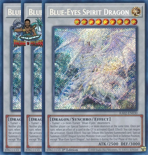 YUGIOH! - BLUE-EYES Spirit Dragon RA02-EN030 Platinum Secret seltene 1. Auflage Neuwertig EUR 2 ...