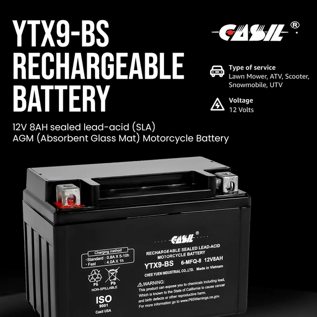 YTX9-BS MOTORCYCLE BATTERY Replacement for KTM RC 390 2018 $41.97 ...