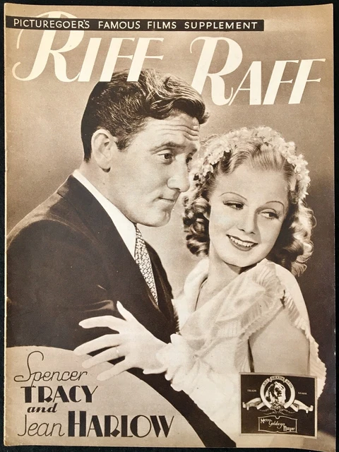 RIFF RAFF ORIGINAL Picturegoer Supplement Movie Brochure Jean Harlow ...