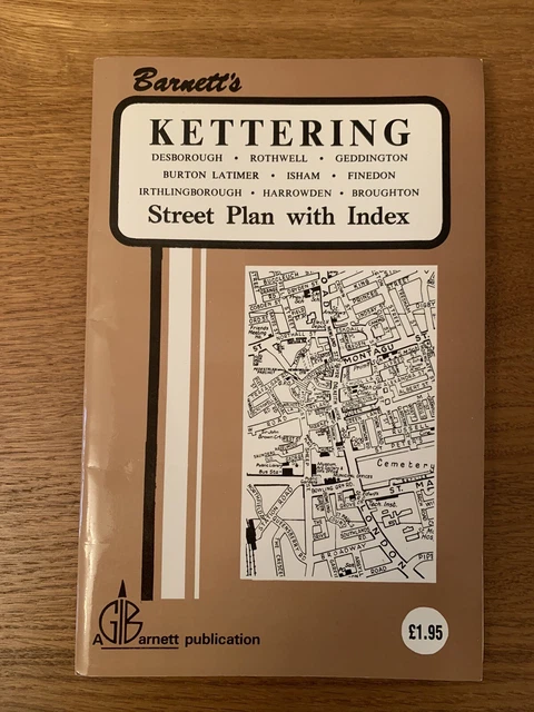 CARTE VINTAGE DU plan de rue Kettering carte du plan de Barnett ...