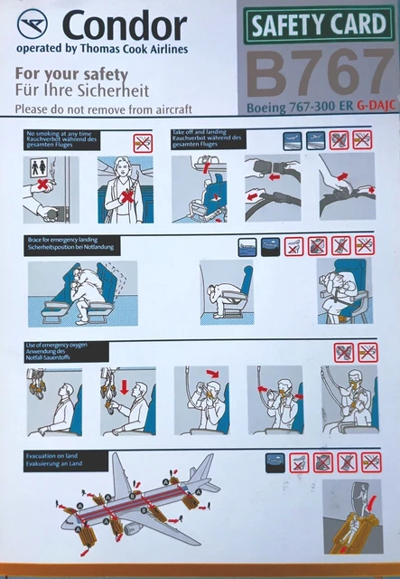 CONDOR OPERATED BY Thomas Cook Airlines Boeing 767-300 G-DAJC Safety ...