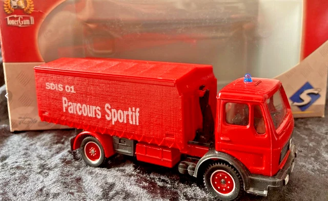 CAMION POMPIER MERCEDES Berce SOLIDO 3163 SDIS 01 PARCOURS SPORTIF 1/43 ...