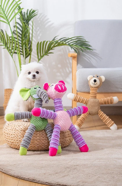 INDESTRUCTIBLE LARGE DOG Sound Squeaky Toys Pet Cat Soft Chew Molar ...