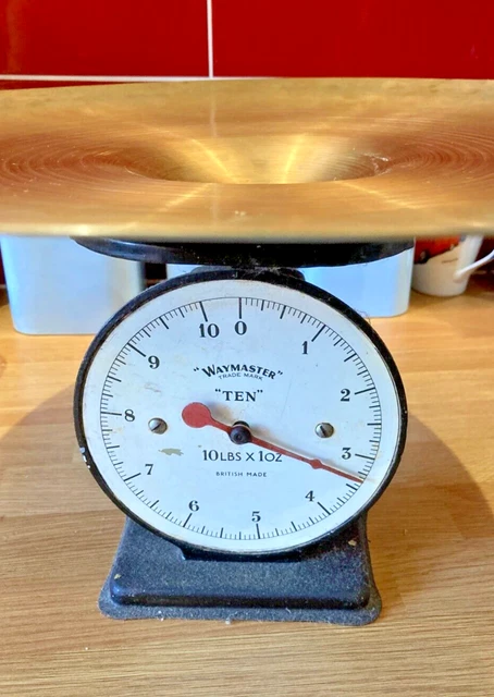ANTIQUE WAYMASTER ''TEN'' Pounds and Ounces Kitchen Scales Working ...