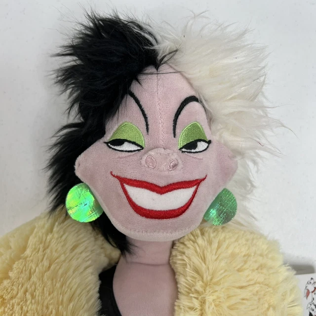 DISNEY STORE CRUELLA De Vil 101 Dalmatians Villain Plush 22" Inches ...