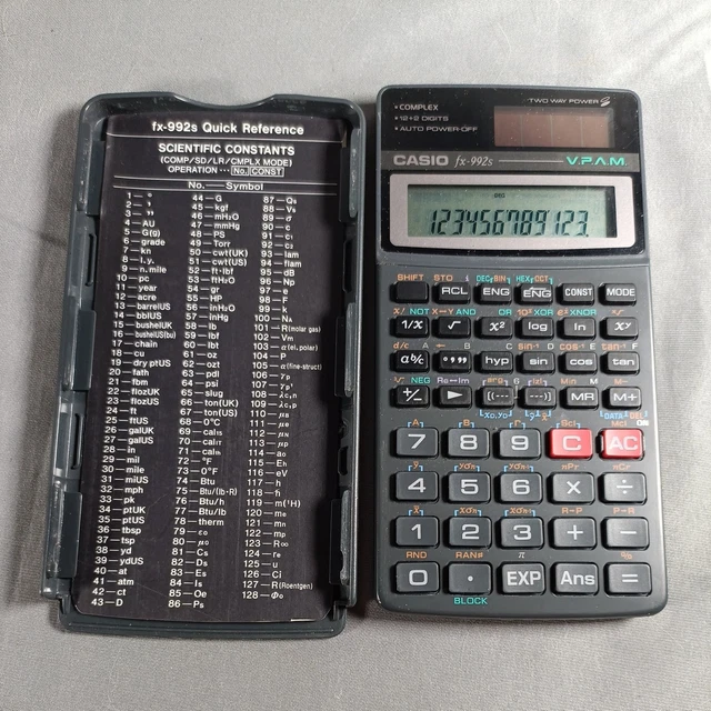 CASIO FX-992S SCIENTIFIC Calculator 1990s Solar Powered Trigonometric ...