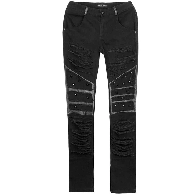PUNK RAVE GOTHIC Denim Hose - Punk ripped Jeans Mad Max Nieten ...