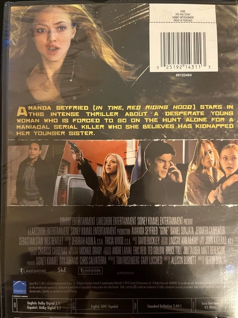 GONE DVD 2012 Amanda Seyfried Jennifer Carpenter BRAND NEW! *Region 1 ...