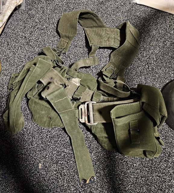 BRITISH ARMY 58 Pattern Webbing, Modified With Roller Buckle Belt £50. ...