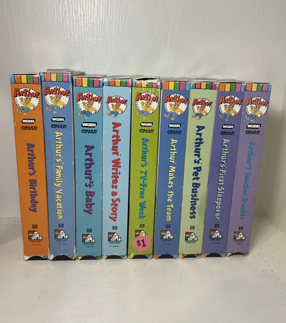 ARTHUR VHS LOT of 9 VHS Tapes PBS (Read Description!) 1997-1999 !!MAKE ...