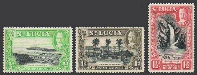ST LUCIA 95-97, hinged. King George V, 1936. Port Castries, Columbus ...