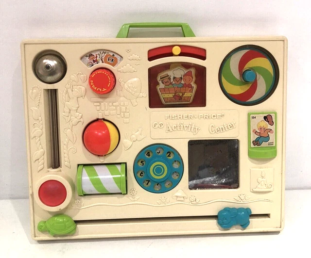 100% COMPLETE VINTAGE 1970s FISHER PRICE BABY COT ACTIVITY CENTRE TOY ...