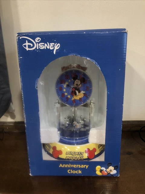 NEW WALT DISNEY Mickey Mouse Anniversary Clock Porcelain Base 9" Tall ...