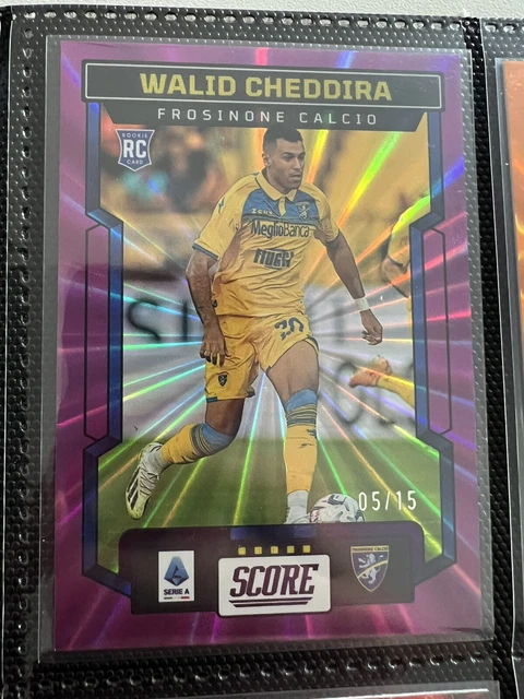 PANINI SCORE SERIE A Walid Cheddira Rookie Card 5/15 Laser Purple ...