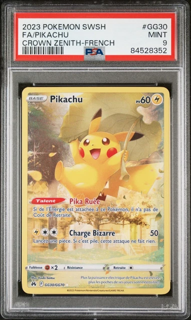 PIKACHU ALTERNATIVE GG30/GG70 Fr PSA 9 Zenith Suprême Carte Pokemon EUR ...