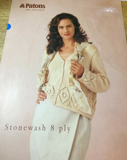 PATONS KNITTING PATTERN Leaflet No.449 Stonewash 8Ply Ladies Knits $12. ...