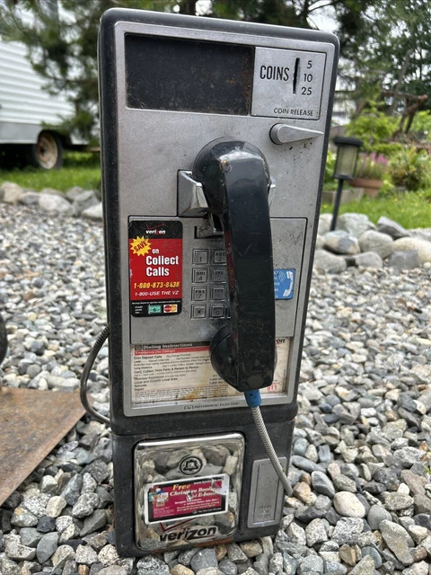 VINTAGE PHONE BOOTH Payphone Push Button Telephone GTE Frontier Verizon ...