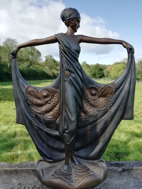 VINTAGE ART DECO Style Lady Flapper Girl Sculpture Austin Du Soir 15.5 ...