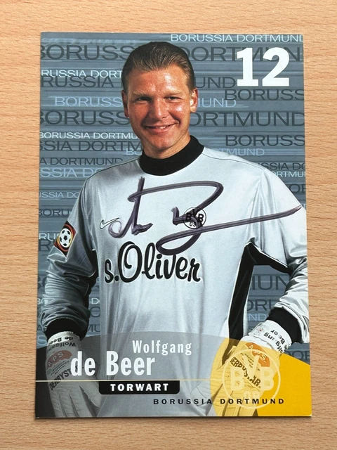 WOLFGANG DE BEER BVB Borussia Dortmund Autogrammkarte original signiert ...