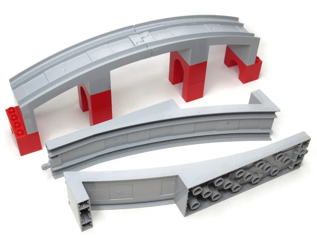 LEGO DUPLO TRAIN Track Bridge Light Bluish Gray Design Railway Layout ...