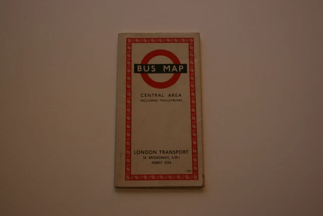 LONDON TRANSPORT MAP - Bus Map Central Area 1959 4/59 £4.00 - PicClick UK