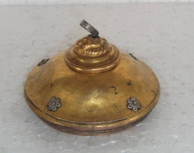 VINTAGE HANDCRAFTED FINE Copper Gold Plated Round Tobacco/Snuff Powder ...