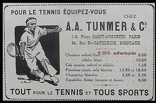 RARE ANCIENNE TUNMER Paris Bordeaux Deauville Raquette De Tennis En ...