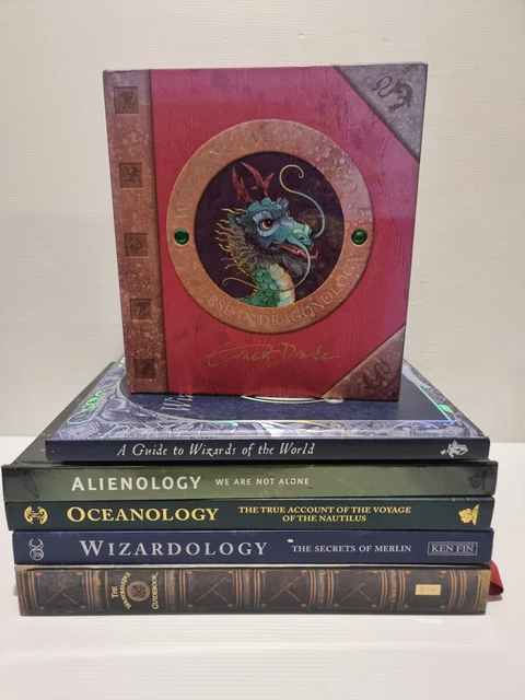 5 X OLOGY Books Dragon, Wizard, Ocean, Alien + The Wandmakers Guidebook ...