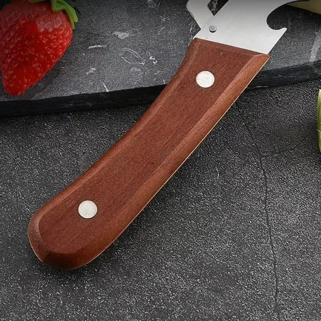3 IN 1 Stainless Steel Vegetable Peeler Slicer Shredder Wooden Handle ...