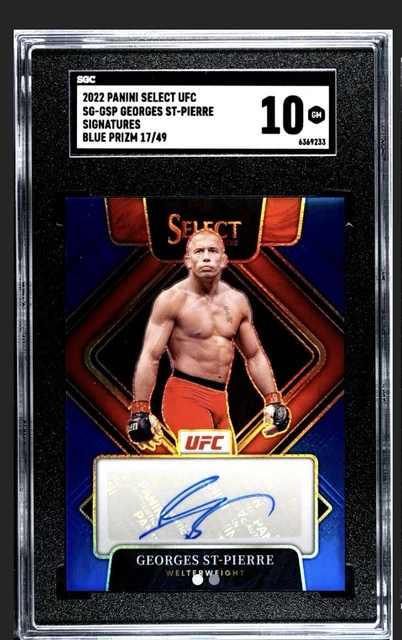 GEORGES ST-PIERRE 2022 Panini Select UFC Auto Blue Prizm #/49 SGC 10 ...