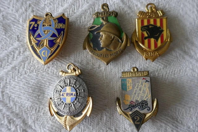 INSIGNES MILITAIRE RÉGIMENT Infanterie de Marine 2°- 3°- 4°- 7° et 24 ...