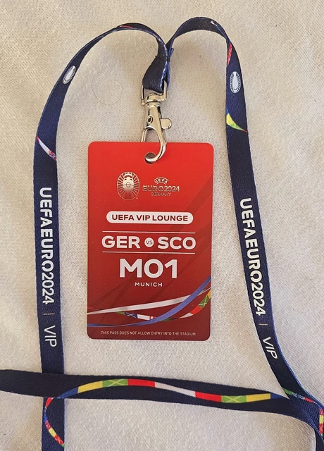 VIP PASS & Lanyard 2024 UEFA Euro 2024 M1 Germany Scotland (Mint) £125. ...