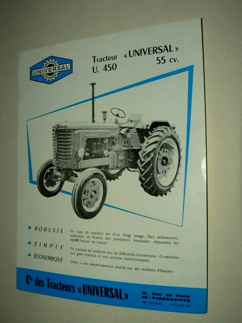 PROSPEKT TRAKTOR UNIVERSAL U 450 Schlepper Schlepper Prospekt Brochure ...