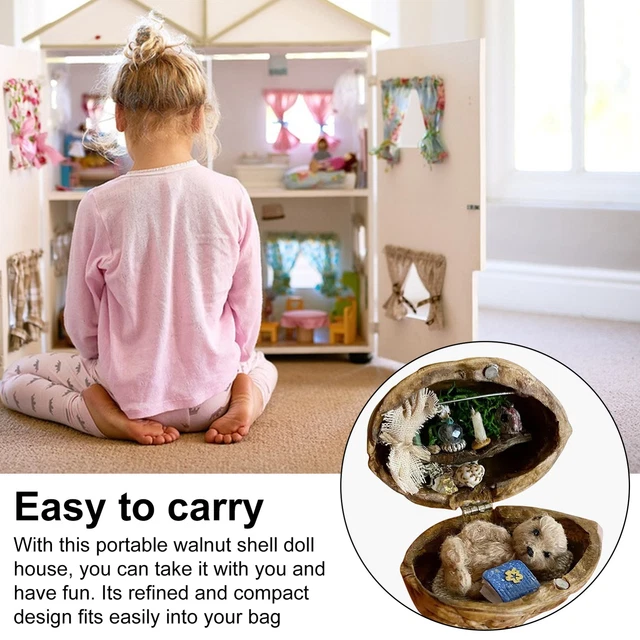 WALNUT SHELL DOLL House Cabin Playset Walnut Shell Doll House Mini for ...