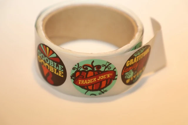 TRADER JOE'S JOES Partial Roll Stickers ?100? Thanksgiving Day 2012 ...