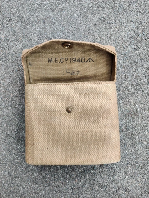 VINTAGE WW2 BRITISH Officer Binoculars Case 1940 Webbing Clips £39.99 ...