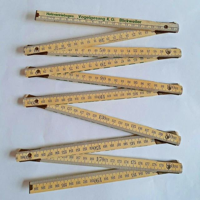 VINTAGE GERMAN FOLDING Wood Ruler, 2 Meters / 200 cm, from Germany $20. ...