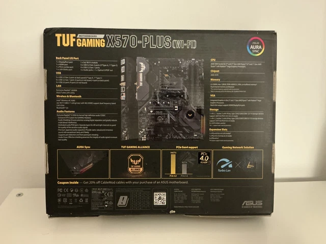 ASUS TUF GAMING X570-Plus Wi-Fi AM4 Motherboard for AMD Processors £95. ...
