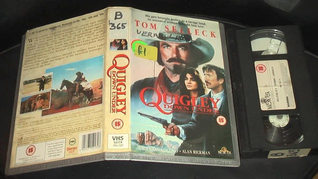 QUIGLEY DOWN UNDER VHS Video Big Box Ex Rental Cert Warner Tom Selleck ...