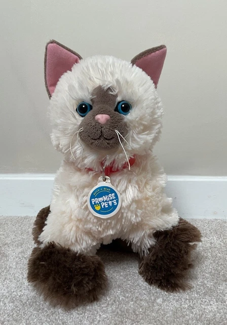 BUILD A BEAR Promise Pets Siamese Cat Cream Blue Eyes VGC kids Plush ...